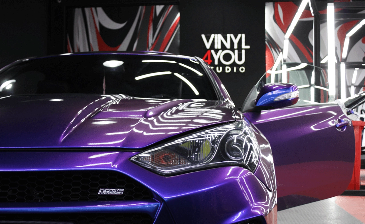 Галерея работ студии VINYL4YOU Hyundai Genesis Coupe. Gloss Iris Purple Gem